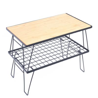 China Camping Picnic Go Barbecue Outdoor Light Weight Folding Table Steel Mesh Igt Table Shelf for sale