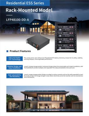 China 100Ah 200Ah Rack Battery 5KW 51.2V  Residential Energy Storage Solutions IP30 for sale