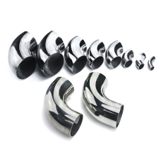 Mirror-polished stainless steel tube elbows in multiple diameters