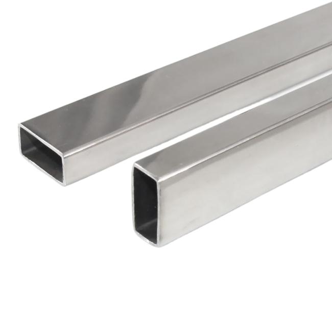 Welded stainless steel rectangular tube surface and open end detail