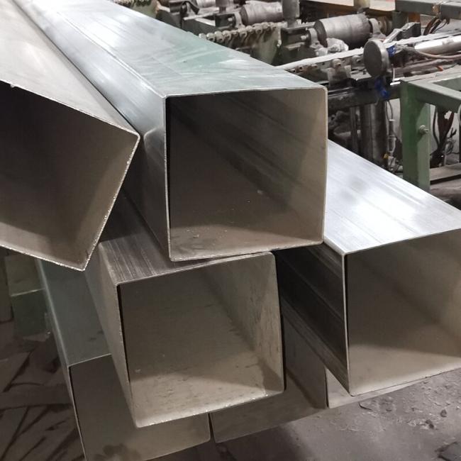 VVINSCO 200x200mm large size stainless steel square tube open-end detail