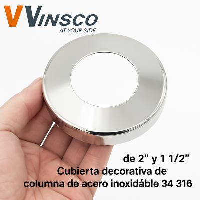 Cina del flange y hermoseadores De de 2 y 1.1/2 " Cubierta decorativa de columna di acciaio inossidabile 304 316 in vendita