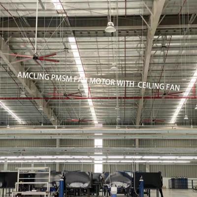 중국 6 블레이드 큰 BLDC HVLS 큰 전기 BLDC 천장 팬 모터 500-1500W 출력 판매용