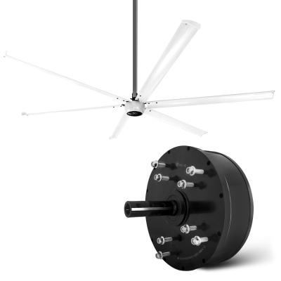 중국 여름 공기 냉각 PMSM 전기 HVLS 천장 팬 모터 창고 1200w 전력 판매용