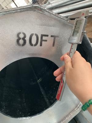 Cina Q460 ha galvanizzato densamente l'acciaio Palo 80Ft dodecagonali del trasporto di energia 5.5mm in vendita
