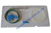 China Wide Wavelength Optical Fiber PLC Splitter Mini Tube 1 × 4 with SC Connectors for sale