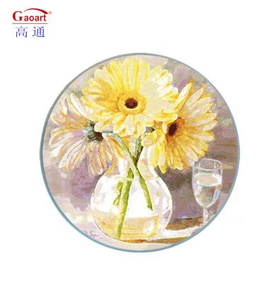 中国 Sustainable Classic Design White Vegetable Tempered Glass Cutting Board With Handle 販売のため