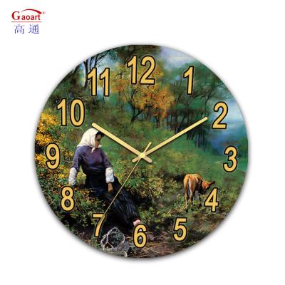 Cina CLASSIC Tempered Glass Mirror Kitchen Sublimation Mantel Living Room Pendant Face UV Clock in vendita
