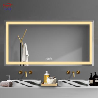 Cina Touch Switch Moda Rotonda Led Light Parete Lunghezza Piena doccia Decorazione camera da letto senza nebbia Smart Per Bagno Specchio in vendita