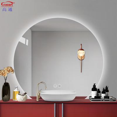 Cina Decorazione del bagno dell'hotel Specchio semicircolare con piccolo retroilluminazione e touch screen in vendita