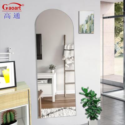 Cina Ogni giorno in acciaio inossidabile rosa nero alluminio in cornice oro arco specchio murale dimensione personalizzata in vendita