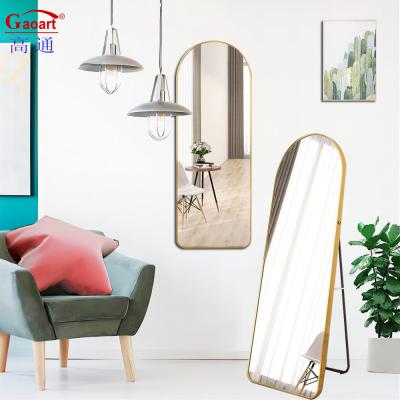 China Nordic Silber Design unzerbrechlicher Glasspiegel im ovalen Stil mit individueller Größe zu verkaufen