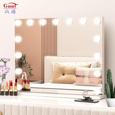 Cina Large White Illuminated Hollywood Makeup Vanity Mirror with LED Lights in vendita