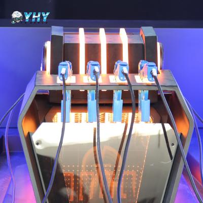 China VR schietsimulator voor kinderen met geweren en dubbele 65 inch schermen voor multiplayer competitie Te koop