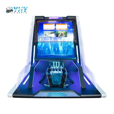 China VR schietsimulator voor kinderen met geweren en dubbele 65 inch schermen voor multiplayer competitie Te koop