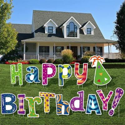 Cina le lettere dell'iarda di 3mm 4mm Coroplast hanno ondulato il segno di plastica di buon compleanno in vendita