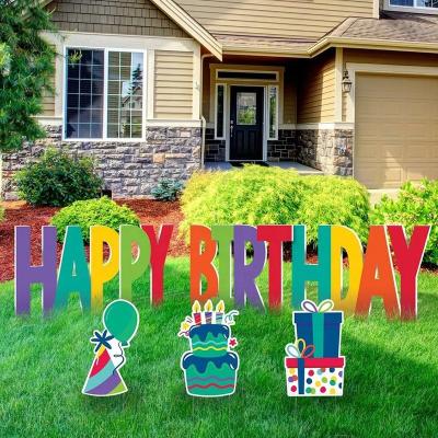Cina Custom Outdoor Yard Signs Happy Birthday Yard Card With Stakes in vendita