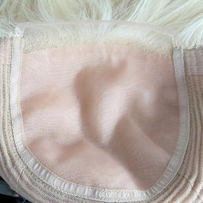 Cina 6x6 Legato a mano Topper Free Part Silk Top Base Platinum Blonde Clip in Toupee per Custom Made in vendita