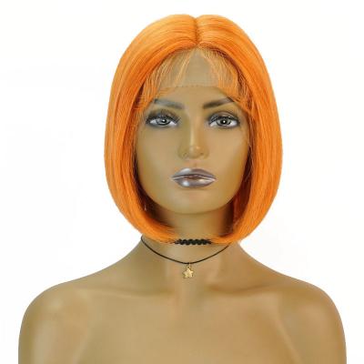 Cina Lacci trasparenti 150% Densità Capelli Remy Rilevante Arancione Bob Retta Parrucche con capelli da bambino in vendita