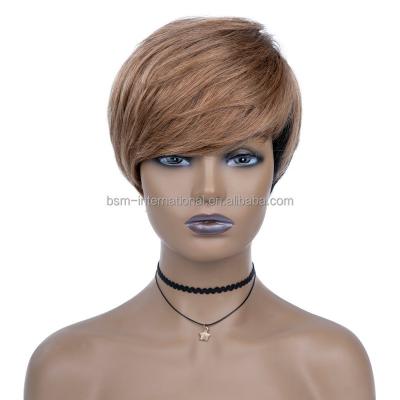 Cina T1B/27 Color Pre Plucked Short Human Hair Wigs for Black Women Brazilian Pixie Cut in vendita