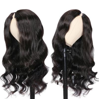 Cina Nessuna parrucca di pizzo V parte di capelli cambogiani parrucca corpo ondulato capelli umani grezzi senza lasciare fuori senza colla in vendita