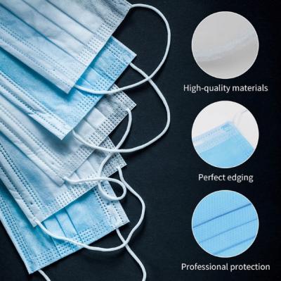 Cina Maschera di polvere eliminabile non tessuta di 3 pieghe con alta efficienza di filtrazione dei batteri in vendita
