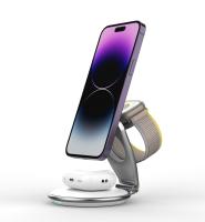 Quality 3In1 Magnetic Wireless Charging Stand With 15W Fast Charger And Customized Logo for sale