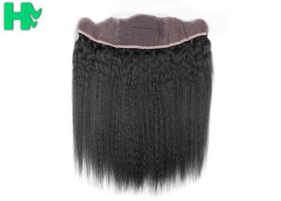 Les trames 13*4 frontales droites frisées de cheveux brésiliens de Vierge lacent l'oreille de fermeture de cheveux à l'oreille