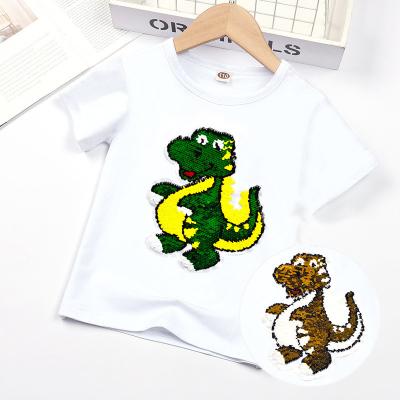 Cina Il doppio maniche corte dell'abbigliamento dell'estate degli zecchini del cotone dei bambini ha parteggiato cima cambiante di colore in vendita