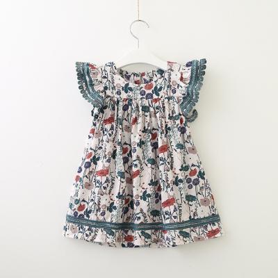 Cina Vestito sveglio volante floreale dalla neonata del vestito dalla manica della ragazza dell'abbigliamento dei bambini di estate in vendita