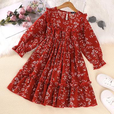 中国 Dresses Girl'S Dressばねの子供の長袖の花の王女の 販売のため