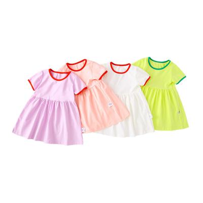 Cina Le ragazze del cotone di colore solido vestono l'abbigliamento dei bambini dell'estate in vendita
