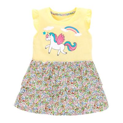 Cina Abbigliamento di S di Unicorn Pattern Dress Summer Children maniche corte del vestito dal cotone delle ragazze ' in vendita