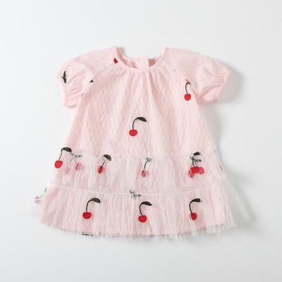 Cina L'abbigliamento dei bambini di estate del vestito da Mesh Princess Dress Girls Cherry del bambino in vendita