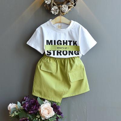 Cina Minigonna casuale delle ragazze di 120CM e la maglietta maniche corte bianca dei bambini superiori in vendita