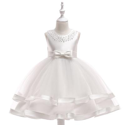 Cina Il vestito gonfio da principessa della maglia dell'abbigliamento nuovi dei bambini europei ed americani dell'estate ha bordato le ragazze senza maniche mostra la gonna in vendita