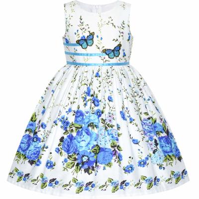 Cina Le ragazze del bambino vestono l'abbigliamento dei bambini dell'estate di prendisole del partito di Rose Flower Double Bow Tie in vendita