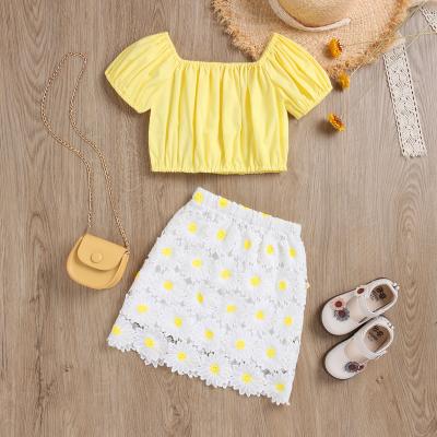 Cina l'insieme in due pezzi delle ragazze della stampa del girasole dell'abbigliamento dei bambini di estate di 130cm in vendita