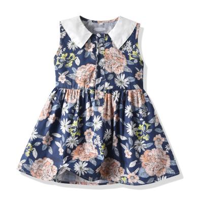 Cina Vestito floreale del vestito dei bambini dell'abbigliamento dei bambini di estate dal collare senza maniche d'annata della bambola in vendita