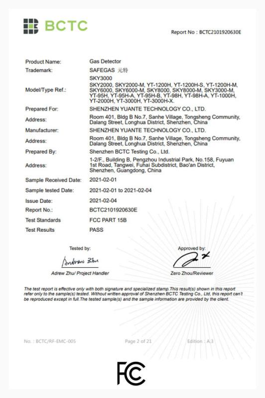 - Shenzhen YuanTe Technology Co., Ltd. (Safegas)