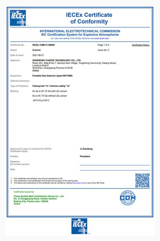 - Shenzhen YuanTe Technology Co., Ltd. (Safegas)