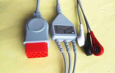 Cina Fili di piombo rossi dell'un pezzo solo ECG 3,2 cavo ISO13485 di Bionet ECG del tester in vendita