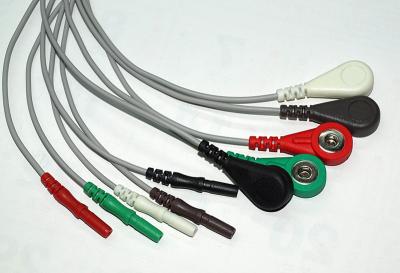 Cina Set di cavi del cavo ECG del cavo 5 del terreno comunale 3, LL/cavo del tronco stile ECG di baccano in vendita