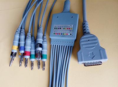 Cina Il Pin ECG di GE 15/cavo 10 di elettrocardiogramma conduce l'IEC 1200 della banana 4,0 del MACKINTOSH 500 del MACKINTOSH in vendita