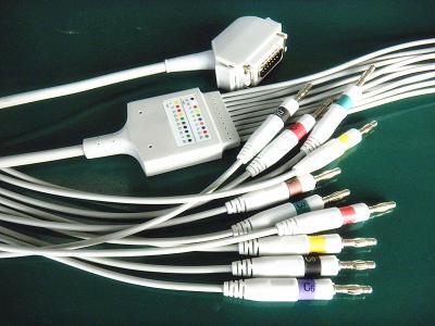 Cina Cavo dello schermo TPU dei fili di piombo di elettrocardiogramma del cavo dell'un pezzo solo 10 di Siemens Hellige doppio in vendita