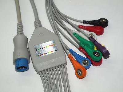 Cina Tipo 12 perni della rottura di IEC del materiale del cavo TPU di elettrocardiogramma dei cavi di Mindray T8 12 in vendita