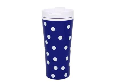 China 350ml dobram a caneca plástica do curso da parede com teste padrão personalizado e a tampa leakproof à venda