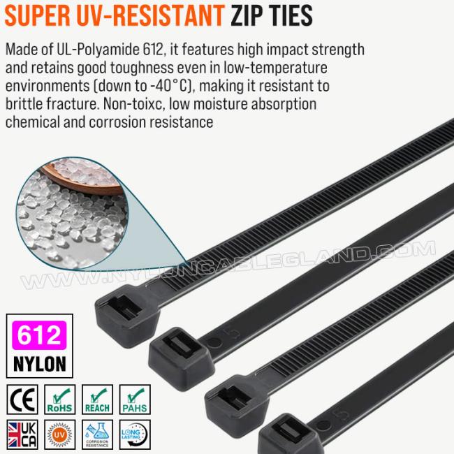 OEM producer of nylon 612 (polyamide 612 / PA 612) cable ties & cable management products in China