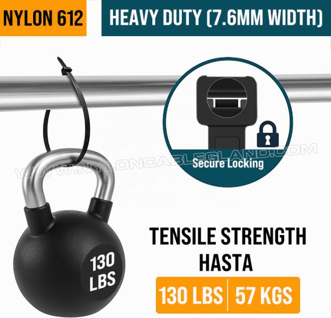 Tensile strength of Nylon 612 (Polyamide 612, PA 612) Zip Ties