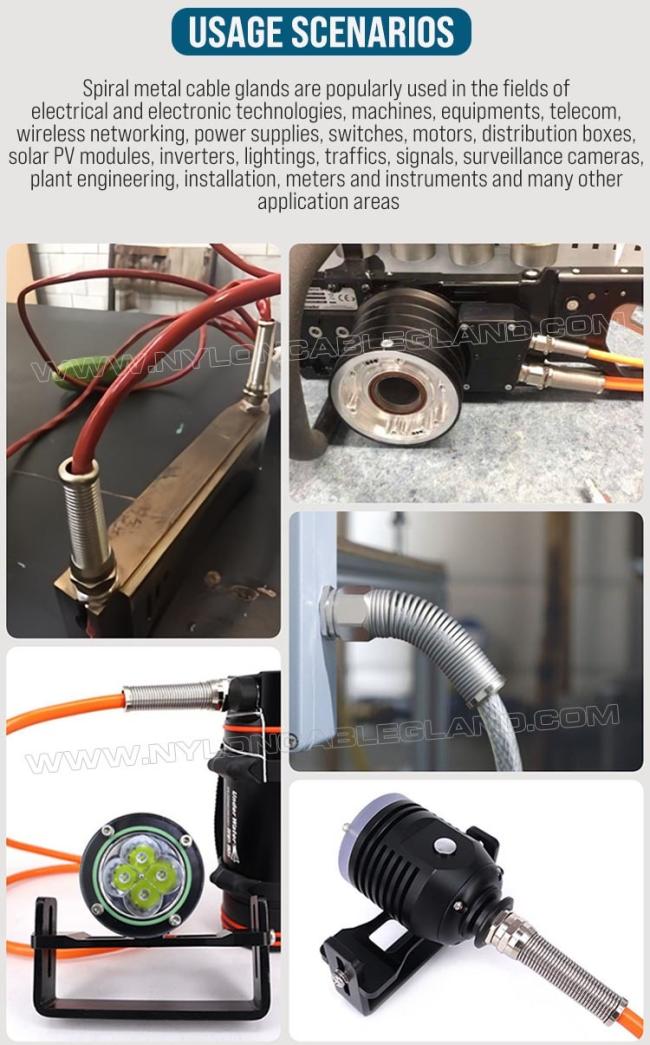 Application scenarios of nickel-plated brass cable glands with strain relief
